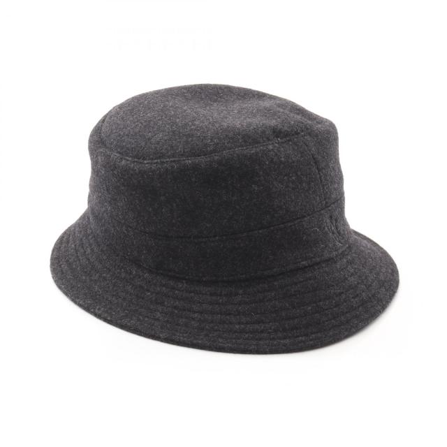 エルメス HERMES ダブルH Hリフト ハット 帽子 ウール レディース ブラック系 【中古】