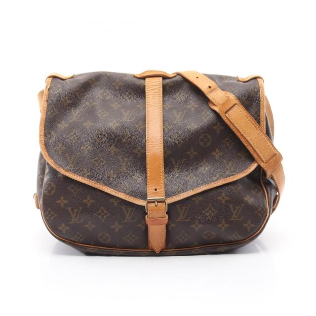 ルイ・ヴィトン LOUIS VUITTON ソミュール35 ショルダーバッグ バッグ PVCコーティングキャンバス レザー モノグラム レディース ブラウン系 M42254 【中古】