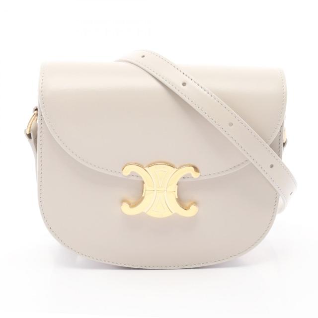 セリーヌ CELINE ティーン ブザス トリオンフ ショルダーバッグ バッグ レザー レディース アイボリー系 110413BF402LS 【新品】