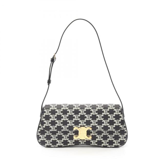 セリーヌ CELINE ミディアム ローラ ショルダーバッグ バッグ PVCコーティングキャンバス レザー レディース ブラック系 / ホワイト系 115532FQO38NO 【新品】