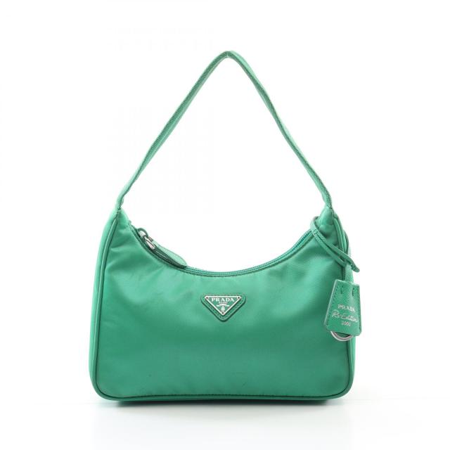 プラダ PRADA Re-Edition 2000 TESSUTO ミニバッグ ハンドバッグ バッグ ナイロン サフィアーノレザー レディース グリーン系 1NE515 【中古】