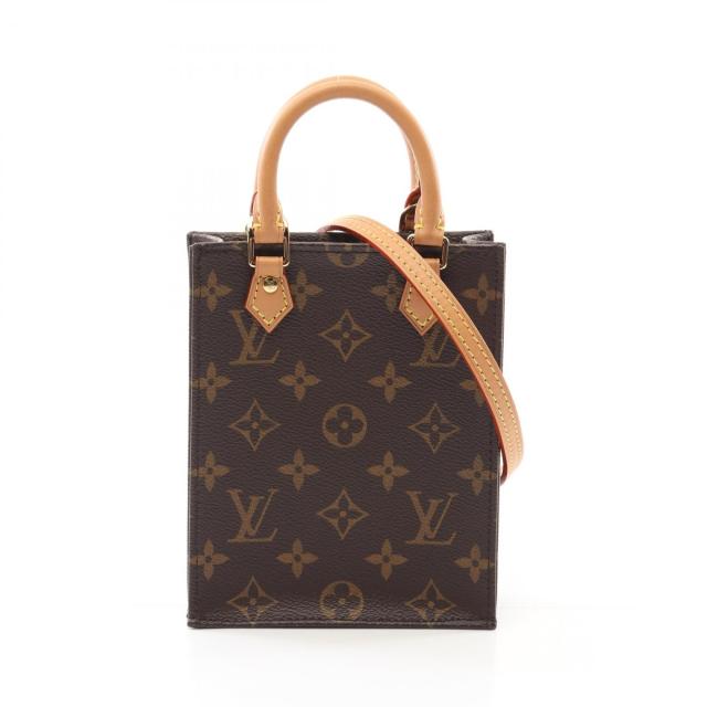 ルイ・ヴィトン LOUIS VUITTON プティット サックプラ ハンドバッグ バッグ PVCコーティングキャンバス レザー モノグラム レディース ブラウン系 M69442 【中古】
