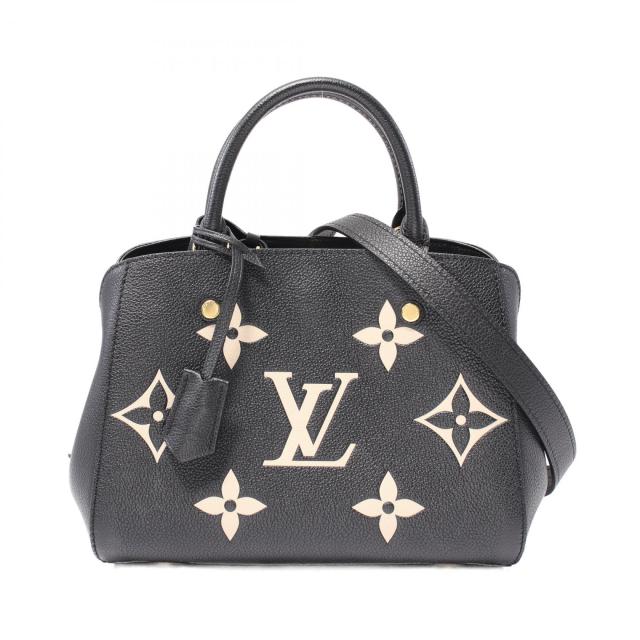 ルイ・ヴィトン LOUIS VUITTON モンテーニュBB バイカラー ハンドバッグ バッグ レザー モノグラム・アンプラント レディース ブラック系 / ベージュ系 M45778 【中古】