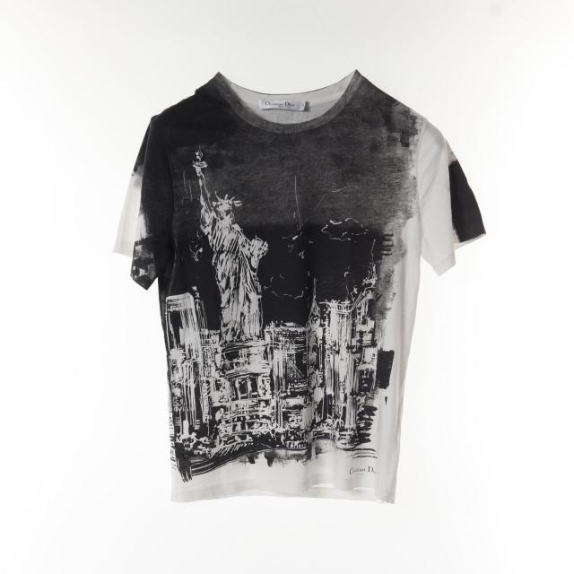 ディオール Dior カットソー 衣料品 トップス コットン レディース ホワイト系 / ブラック系 443T09B4533 【中古】
