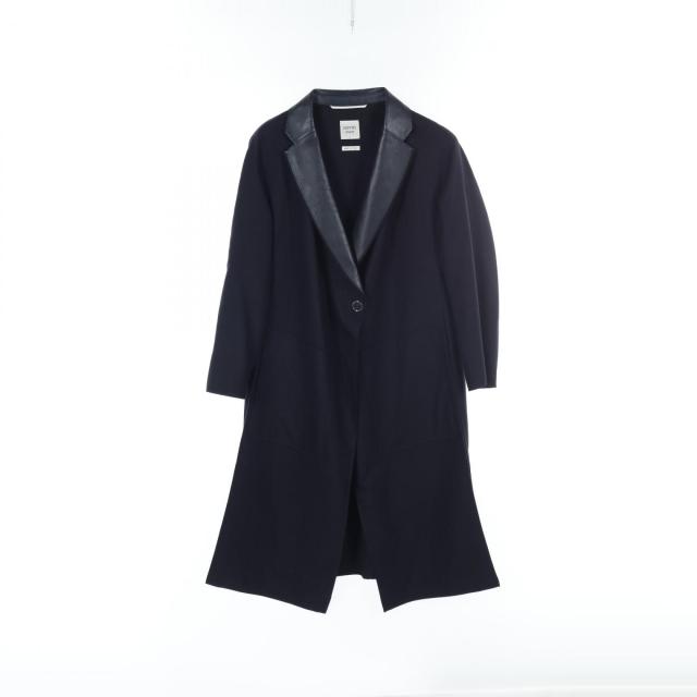 エルメス HERMES ソフトティルト レザーミックス 衣料品 アウター カシミヤ レディース ネイビー系 【中古】