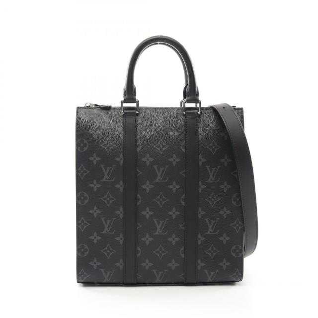 ルイ・ヴィトン LOUIS VUITTON サックプラ クロス ハンドバッグ バッグ PVCコーティングキャンバス レザー モノグラム・エクリプス メンズ ブラック系 M46098 【中古】
