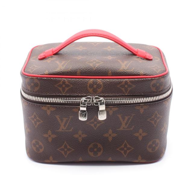 ルイ・ヴィトン LOUIS VUITTON ニース ミニ ハンドバッグ バッグ PVCコーティングキャンバス レザー モノグラム・マカサー レディース ブラウン系 / レッド系 M46766 【中古】