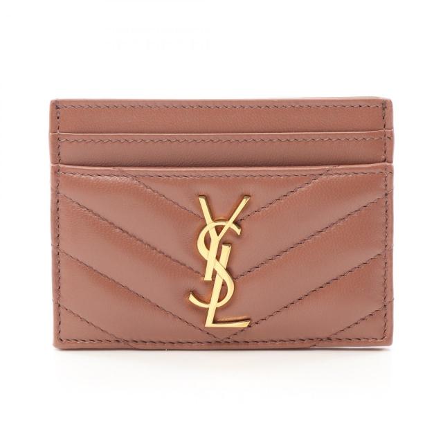 サンローラン SAINT LAURENT YSL モノグラム カードケース アクセサリー レザー レディース ピンク系 423291AAA445922 【新品】