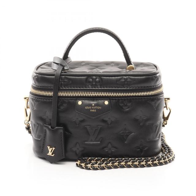 ルイ・ヴィトン LOUIS VUITTON ヴァニティ クッサン PM ハンドバッグ バッグ ラムスキン（羊革） ラムレザー ラムレザー レディース ブラック系 M25123 【中古】