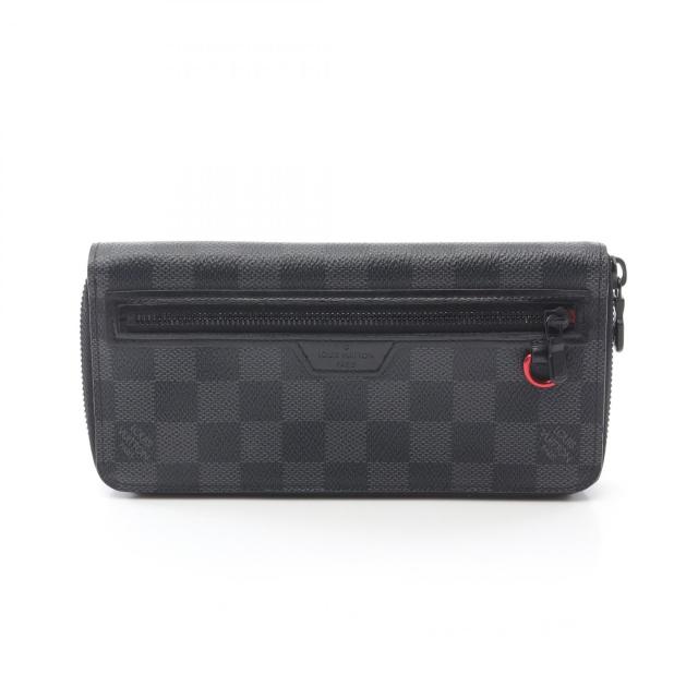 ルイ・ヴィトン LOUIS VUITTON ジッピーウォレット ヴェルティカル ユーティリティ ラウンド長財布 財布 PVCコーティングキャンバス レザー ダミエ・グラフィット メンズ ブラック系 N60355 【中古】
