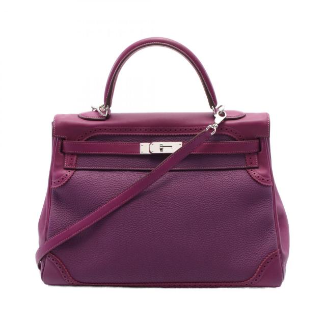エルメス HERMES ケリーギリーズ35 ハンドバッグ バッグ レザー トゴ / ヴォースイフト トゴ レディース パープル系 【中古】