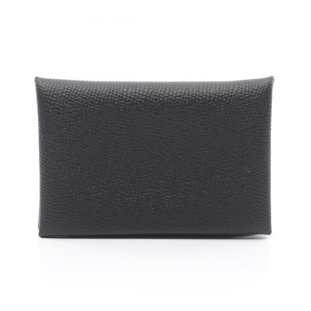 エルメス HERMES カルヴィ ケース 財布 カーフ（牛革） ヴォーエプソン ヴォーエプソン レディース ブラック系 【中古】