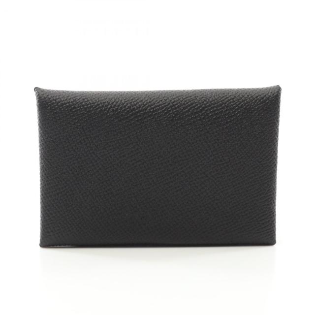 エルメス HERMES カルヴィ ケース 財布 ヴォーエプソン ヴォーエプソン レディース ブラック系 【中古】