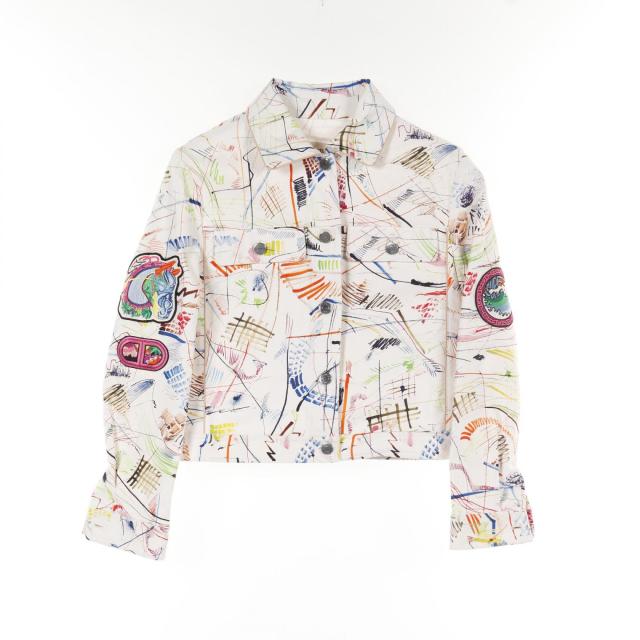 エルメス HERMES シュヴァロスコープ 衣料品 アウター コットン レディース ホワイト系 / マルチカラー 【中古】