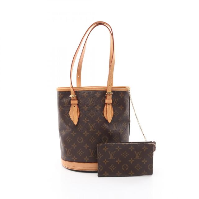 ルイ・ヴィトン LOUIS VUITTON バケットPM ハンドバッグ バッグ PVCコーティングキャンバス レザー モノグラム レディース ブラウン系 M42238 【中古】