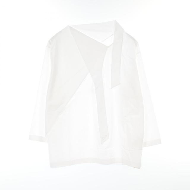 エルメス HERMES ツイリーネック ブラウス 衣料品 トップス コットン レディース ホワイト系 2H0609DB 【中古】