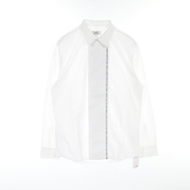 エルメス HERMES CONTRASTE IMPRIME 長袖シャツ 衣料品 トップス コットン メンズ ホワイト系 / グレー系 H468340H2 【中古】