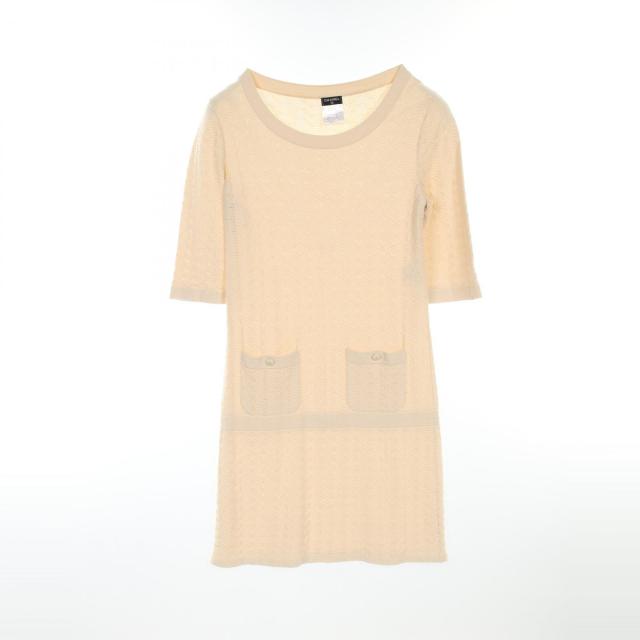 シャネル CHANEL ココマークボタン ワンピース 衣料品 トップス コットン レディース アイボリー系 P45651 【中古】