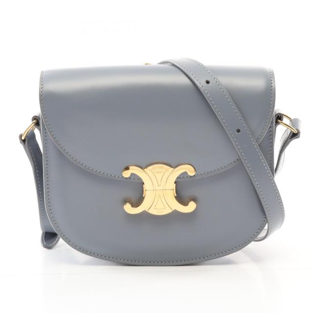 セリーヌ CELINE ティーン ブザス トリオンフ ショルダーバッグ バッグ レザー レディース グレー系 110413 【中古】