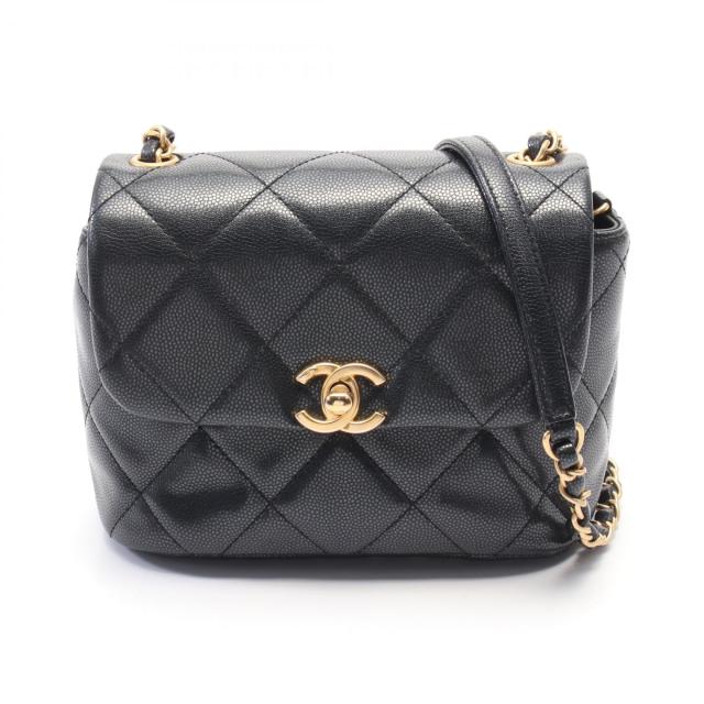 シャネル CHANEL ショルダーバッグ バッグ カーフ（牛革） レディース ブラック系 【中古】