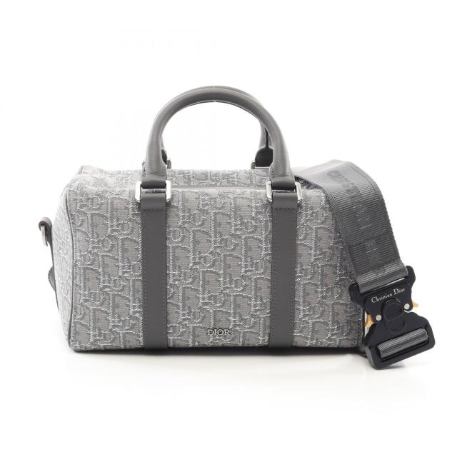 ディオール Dior LINGOT26 ランゴ オブリーク ハンドバッグ バッグ キャンバス レザー メンズ グレー系 / シルバー系 【中古】