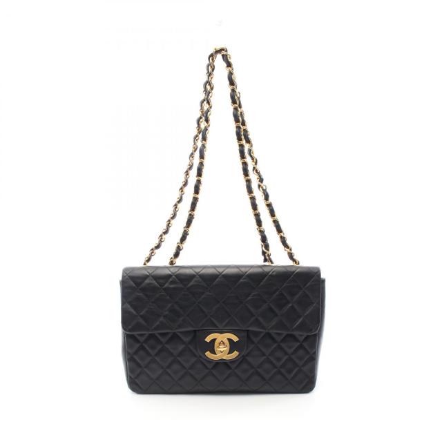 シャネル CHANEL デカマトラッセ 34 ショルダーバッグ バッグ ラムスキン（羊革） レディース ブラック系 A01094 【中古】