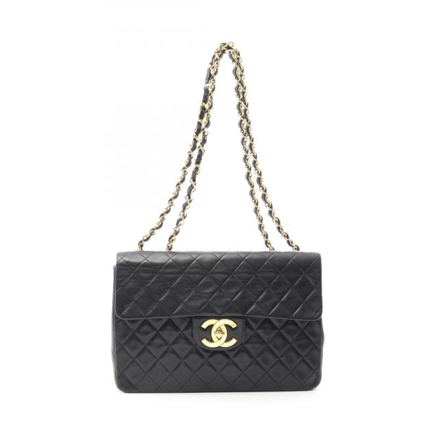 シャネル CHANEL デカマトラッセ34 ショルダーバッグ バッグ ラムスキン（羊革） レディース ブラック系 【中古】