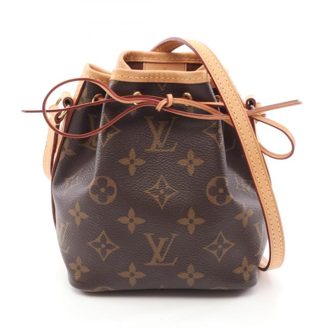 ルイ・ヴィトン LOUIS VUITTON ナノ ノエ ショルダーバッグ バッグ PVCコーティングキャンバス レザー モノグラム レディース ブラウン系 M41346 【中古】