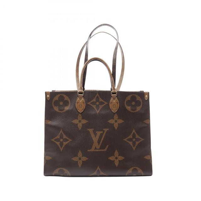 ルイ・ヴィトン LOUIS VUITTON オンザゴーGM モノグラムジャイアント リバース トートバッグ バッグ PVCコーティングキャンバス レディース ブラウン系 / ベージュ系 M44576 【中古】