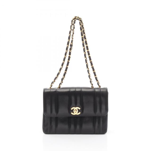 シャネル CHANEL マドモアゼル ショルダーバッグ バッグ ラムスキン（羊革） レディース ブラック系 【中古】