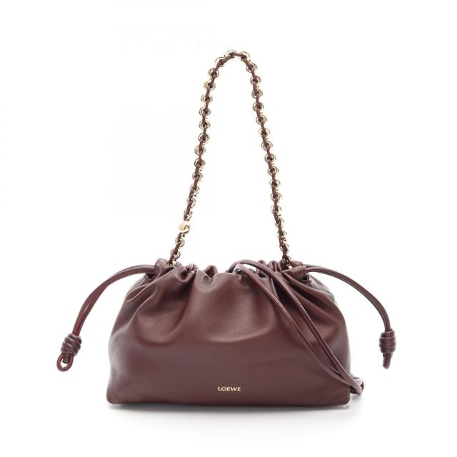 ロエベ LOEWE フラメンコ パース ミディアム ショルダーバッグ バッグ レザー レディース ボルドー系 A411FCRX027240 【新品】