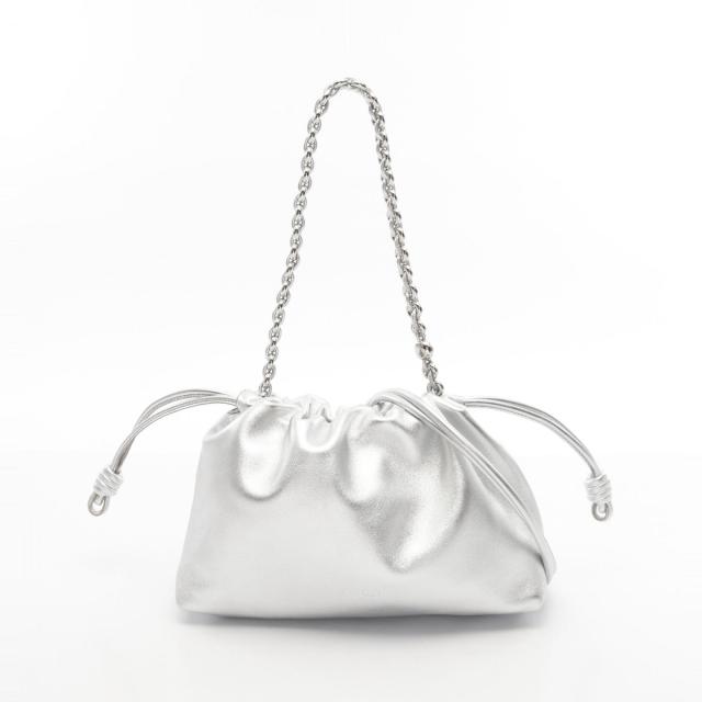 ロエベ LOEWE フラメンコパース ミディアム ショルダーバッグ バッグ レザー レディース シルバー系 A411FCRX471160 【新品】