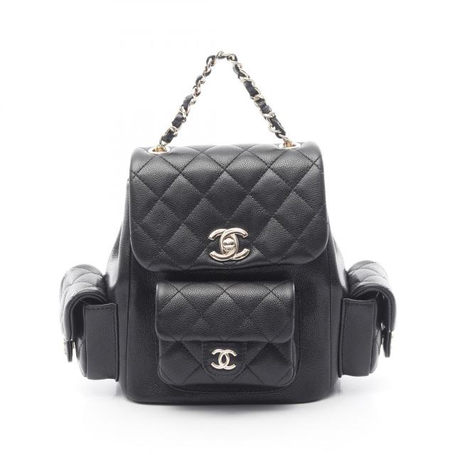 シャネル CHANEL マトラッセ リュックサック バックパック バッグ レザー グレインドカーフスキン レディース ブラック系 AS4399 【中古】