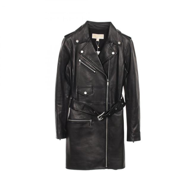 マイケルコース Michael Kors レザーモトドレス ライダースワンピース 衣料品 アウター ラムレザー レディース ブラック系 【中古】