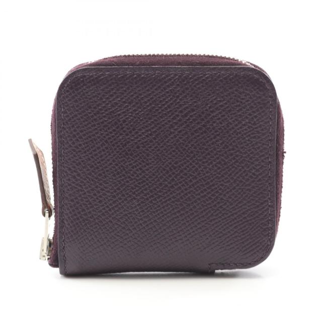 エルメス HERMES アザップ コンパクトミニ シルクイン ケース 財布 レザー ヴォーエプソン ヴォーエプソン レディース パープル系 【中古】
