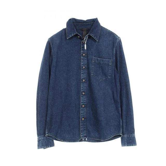 クロムハーツ CHROME HEARTS LOOSEENDS L/S ルーズエンド クロスパッチ クロスボールボタン 衣料品 トップス コットン メンズ ネイビー系 【中古】
