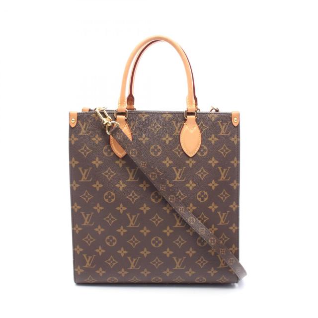 ルイ・ヴィトン LOUIS VUITTON サックプラ PM トートバッグ バッグ PVCコーティングキャンバス レザー モノグラム レディース ブラウン系 M45848 【中古】