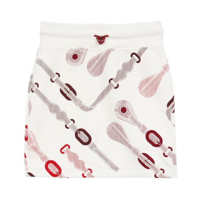 エルメス HERMES Coaching Remix スカート 衣料品 ボトムス コットン レディース ホワイト系 / レッド系 / ボルドー系 H5E4317DB 【中古】