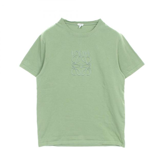 ロエベ LOEWE アナグラム カットソー 衣料品 トップス コットン メンズ グリーン系 【中古】