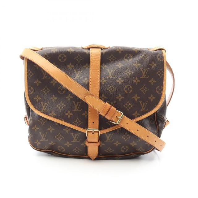 ルイ・ヴィトン LOUIS VUITTON ソミュール35 ショルダーバッグ バッグ PVCコーティングキャンバス レザー モノグラム レディース ブラウン系 M42254 【中古】