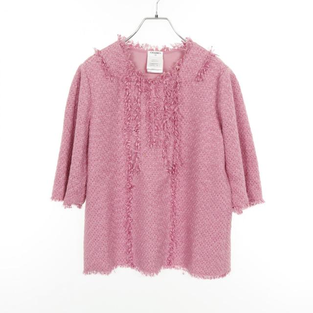 シャネル CHANEL ツイード ブラウス 衣料品 トップス コットン ナイロン レディース ピンク系 P43082V17673 【中古】