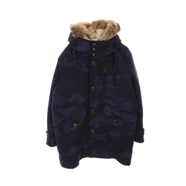 モンクレール MONCLER MINAOUET ダウンジャケット 衣料品 アウター ウール ミンク / ラクーン / ヌートリア メンズ ブラック系 / ネイビー系 RN116347 【中古】