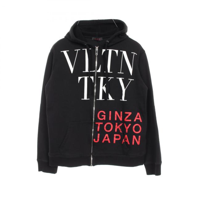 ヴァレンチノ Valentino VLTNロゴ パーカー 衣料品 トップス コットン メンズ ブラック系 【中古】