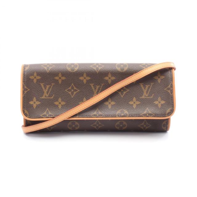 ルイ・ヴィトン LOUIS VUITTON ポシェットツインGM ショルダーバッグ バッグ PVCコーティングキャンバス レザー モノグラム レディース ブラウン系 M51852 【中古】