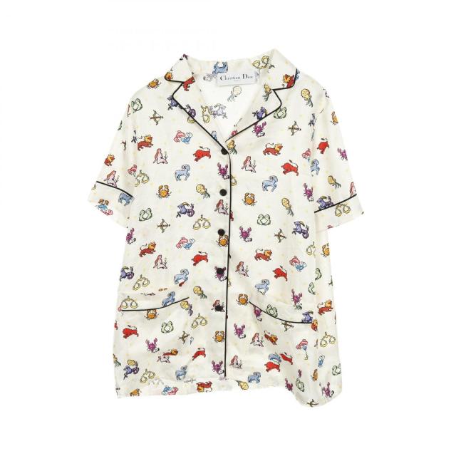 ディオール Dior ゾディアック ピクセル 衣料品 トップス シルク レディース ホワイト系 241V29A6633 【中古】