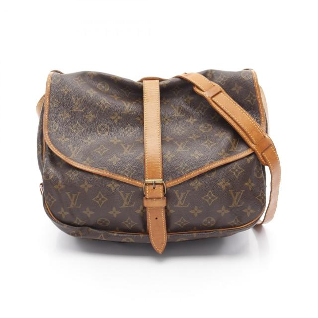 ルイ・ヴィトン LOUIS VUITTON ソミュール35 ショルダーバッグ バッグ PVCコーティングキャンバス レザー モノグラム レディース ブラウン系 M42254 【中古】