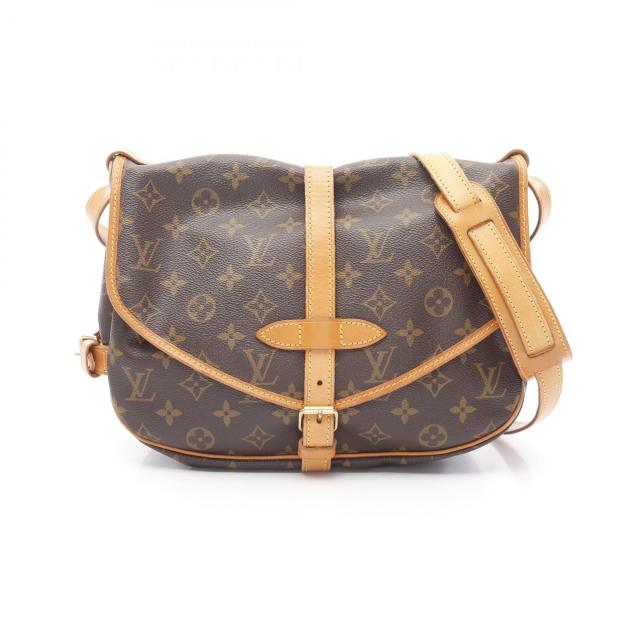 ルイ・ヴィトン LOUIS VUITTON ソミュール30 モノグラム ショルダーバッグ バッグ PVCコーティングキャンバス レザー レディース ブラウン系 M42256 【中古】