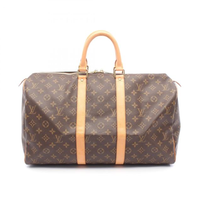 ルイ・ヴィトン LOUIS VUITTON キーポル45 ボストンバッグ バッグ PVCコーティングキャンバス レザー モノグラム メンズ レディース ブラウン系 M41428 【中古】