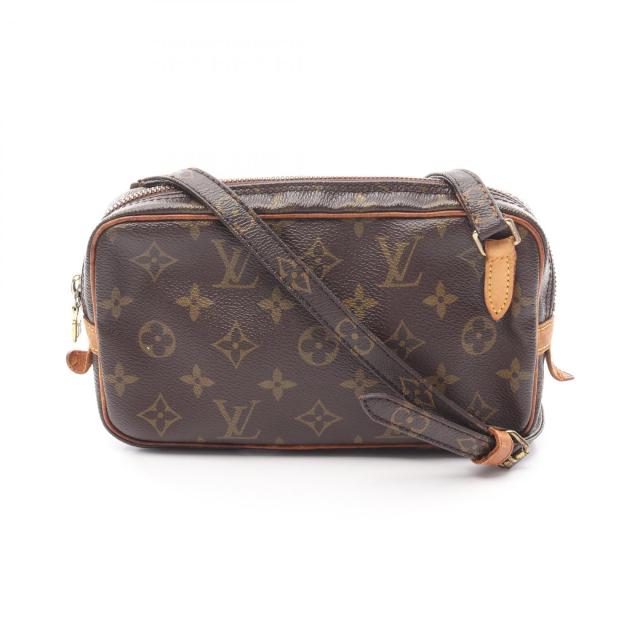 ルイ・ヴィトン LOUIS VUITTON マルリーバンドリエール モノグラム ショルダーバッグ バッグ PVCコーティングキャンバス レザー レディース ブラウン系 M51828 【中古】の ...