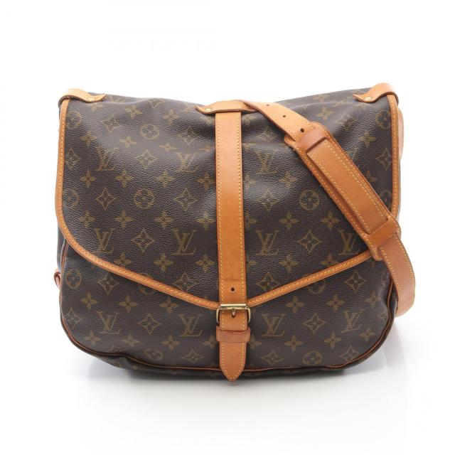 ルイ・ヴィトン LOUIS VUITTON ソミュール35 ショルダーバッグ バッグ PVCコーティングキャンバス レザー モノグラム レディース ブラウン系 M42254 【中古】